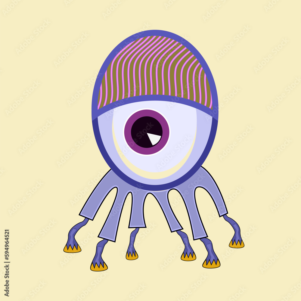 cartoon monster. Alien, character design, collection of cute character ...