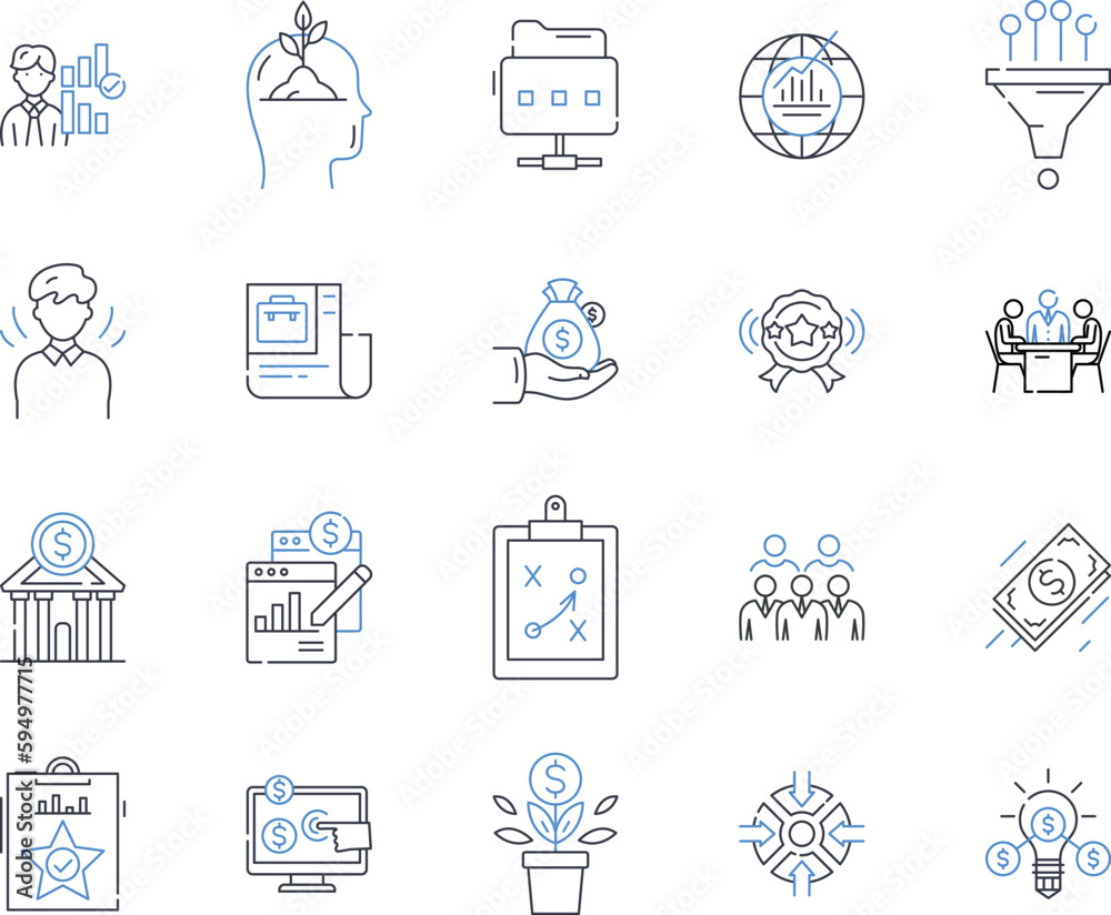 Vector de Stock Performance evaluations line icons collection. Feedback ...