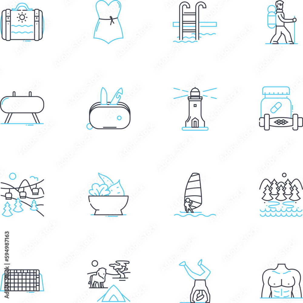 Lead generation linear icons set. Prospecting , Conversion , Pipeline ...