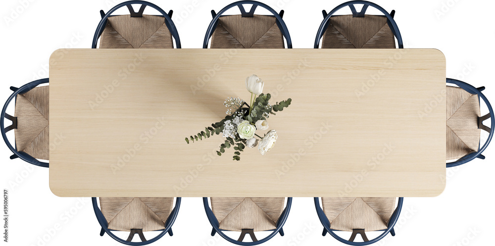 Top view of dining table with chairs Stock Illustration | Adobe Stock