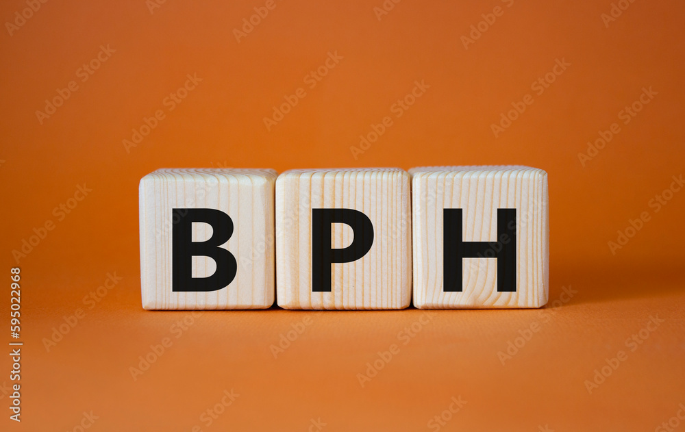 BPH - Benign Prostatic Hyperplasia symbol. Wooden cubes with word BPH ...