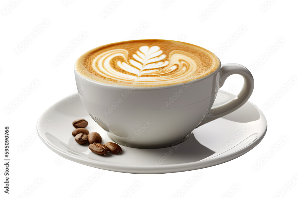 Ilustración de Stock Cup of latte transparent background, ultra sharp ...