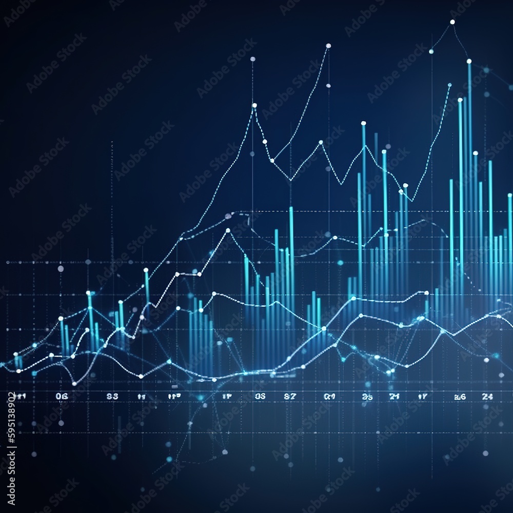 Futuristic raise arrow chart digital transformation abstract technology ...