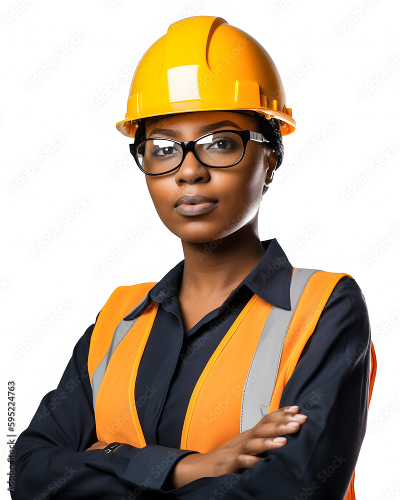 Young Black Female Oil Rig Worker, Construction worker, Miner, Mine ...