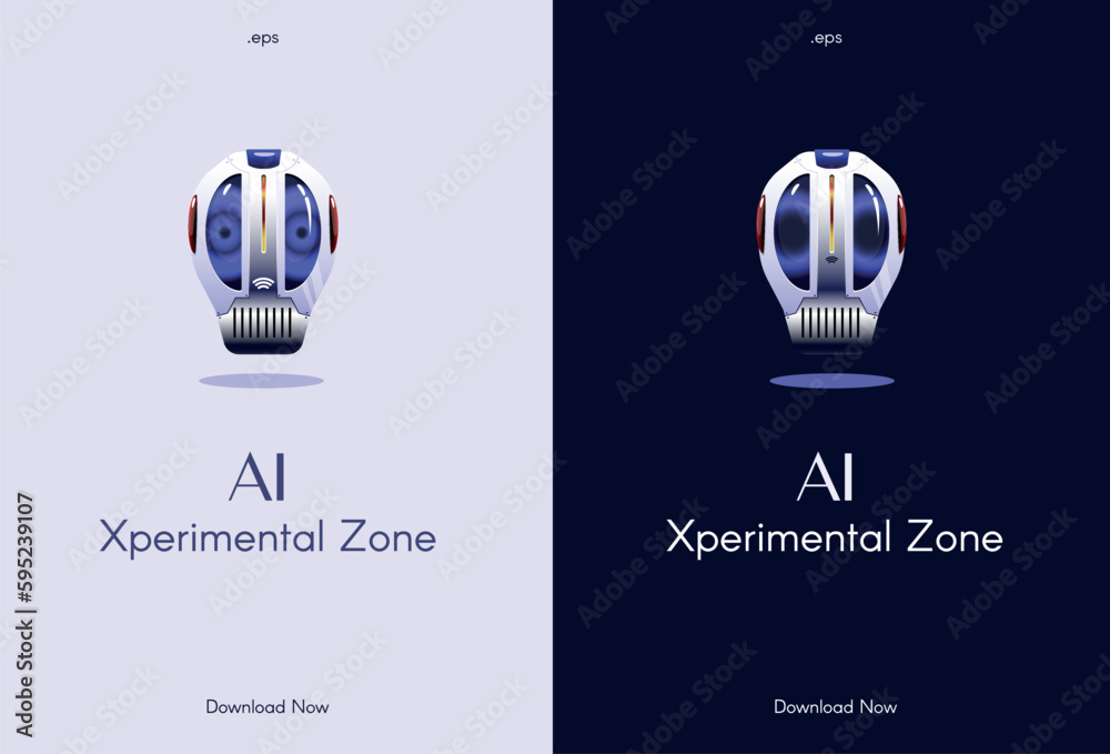 Next generation AI logos with chat bots vectors and illustration. Stock ...