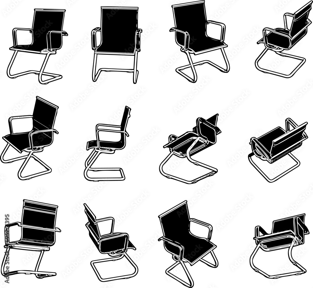 Vector de Stock "Vintage Seating Set: Perfect for Film Post Production ...