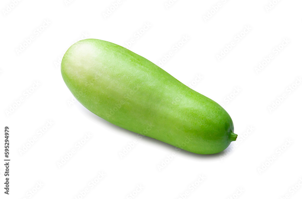 Top view photo of wax or white gourd isolated on white background with ...