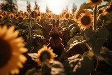 Sunflower Rabbit Free Stock Photo - Public Domain Pictures