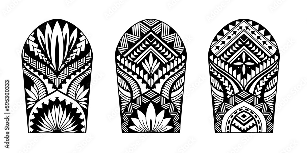 Wrap around arm polynesian tattoo set design. Pattern aboriginal samoan ...
