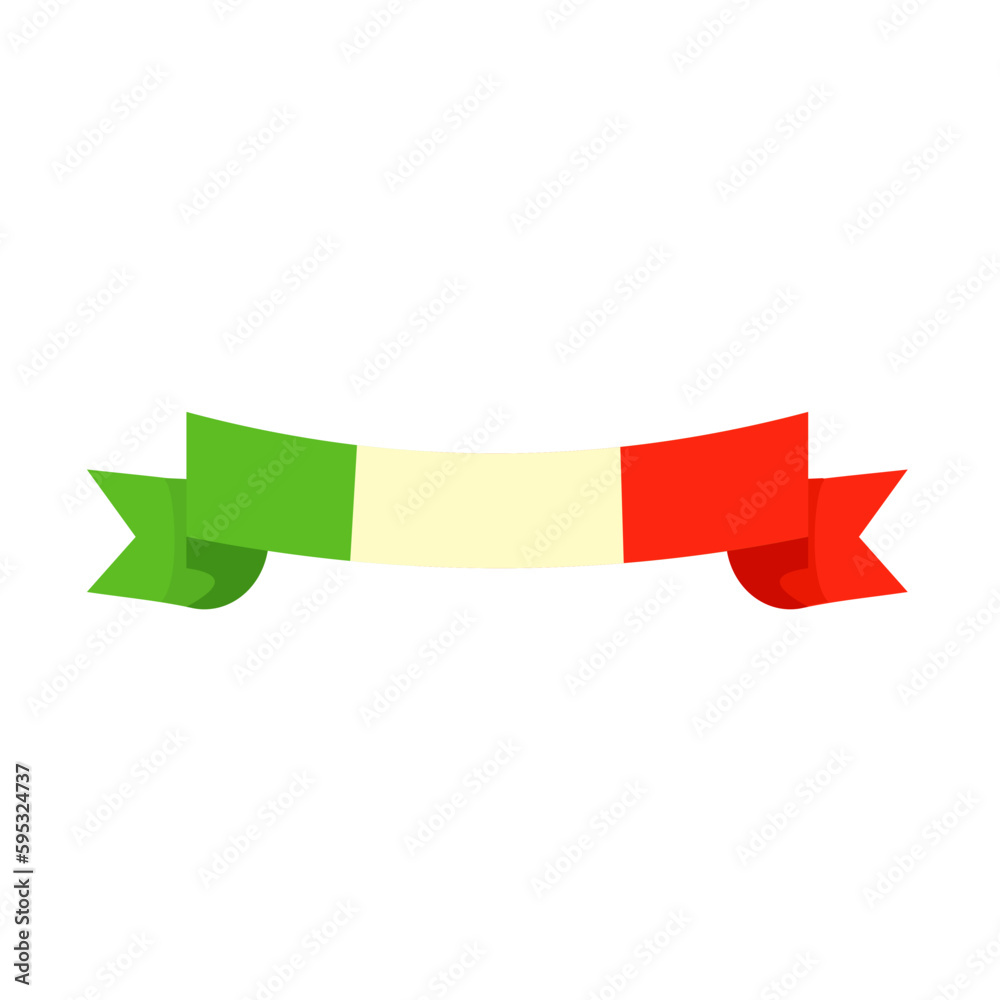 Italy flag ribbon - isolated vector illustration Stock Vector | Adobe Stock