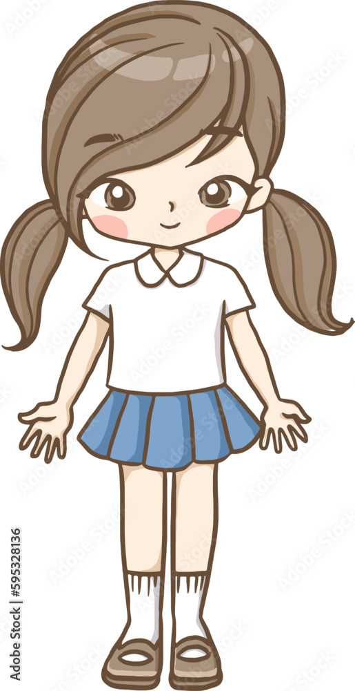 Girl reading book cartoon doodle kawaii anime coloring page cute ...