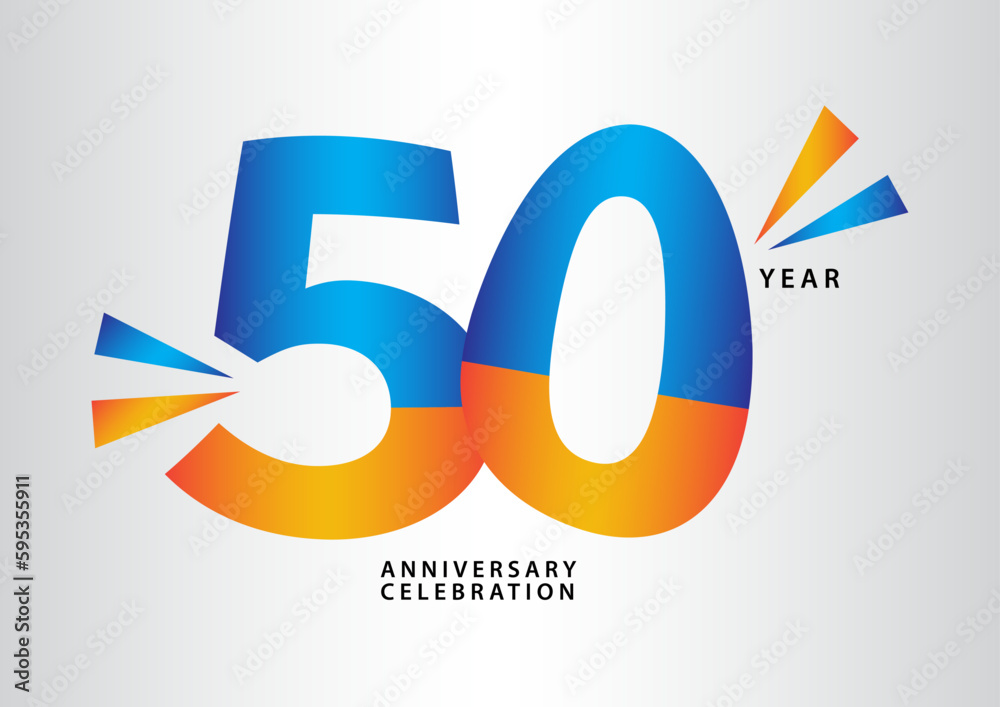 50 year anniversary celebration logotype vector, 50 number design, 50th ...