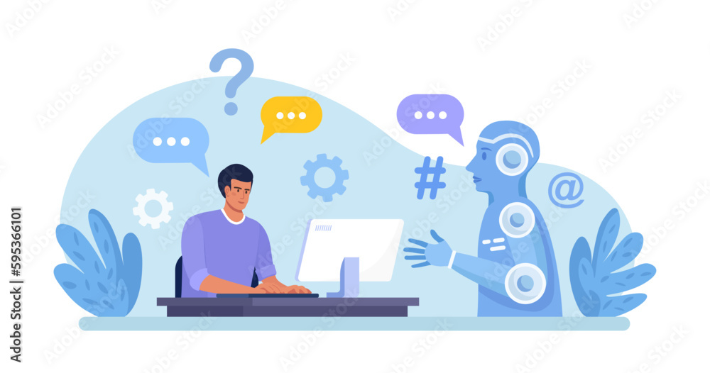 Chatbot conversation with clients. Chat bot chatting. Optimizing ...