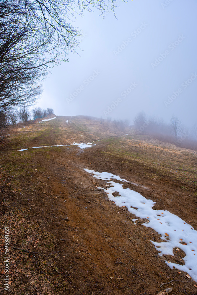 The track to reach the Chiappo Peak, small mountain in the Apennine ...