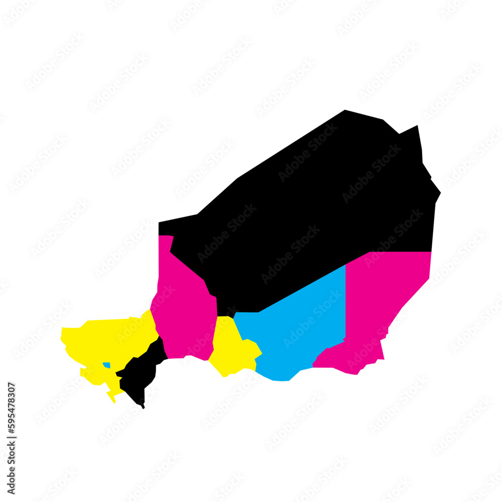 Niger political map of administrative divisions - regions and capital ...