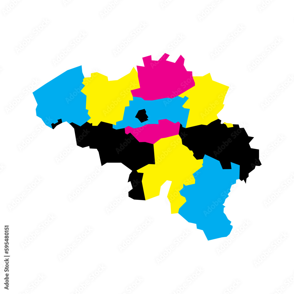 Belgium political map of administrative divisions - provinces. Blank ...