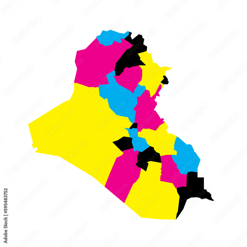 Iraq political map of administrative divisions - governorates and ...