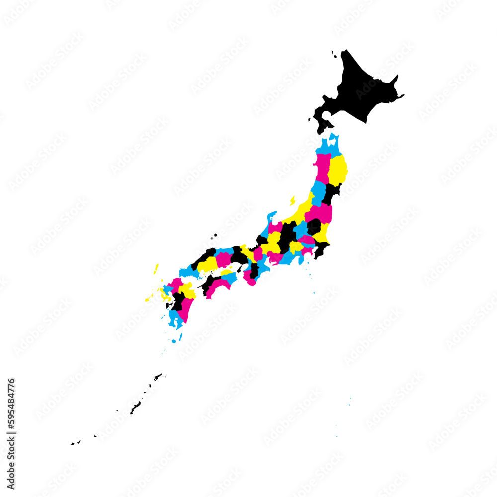 Japan political map of administrative divisions - prefectures ...