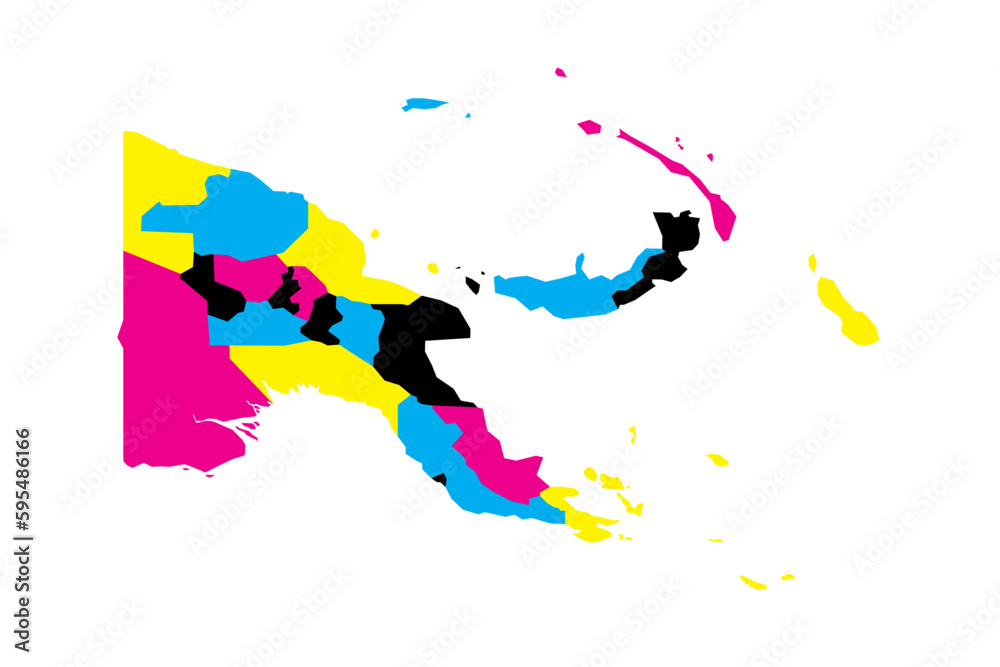 Papua New Guinea political map of administrative divisions - provinces ...