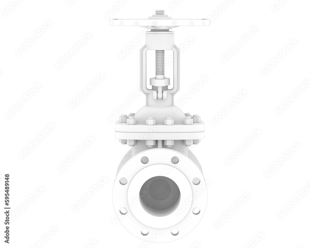 Gate valve isolated on transparent background. 3d rendering ...