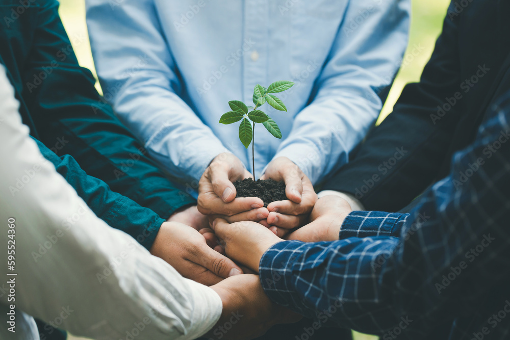 Environmental cooperation. Unity of businesspeople and community ...
