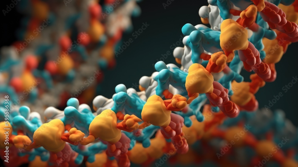 3d Visualization Of Protein Folding Structure Intricate Molecular Representation For