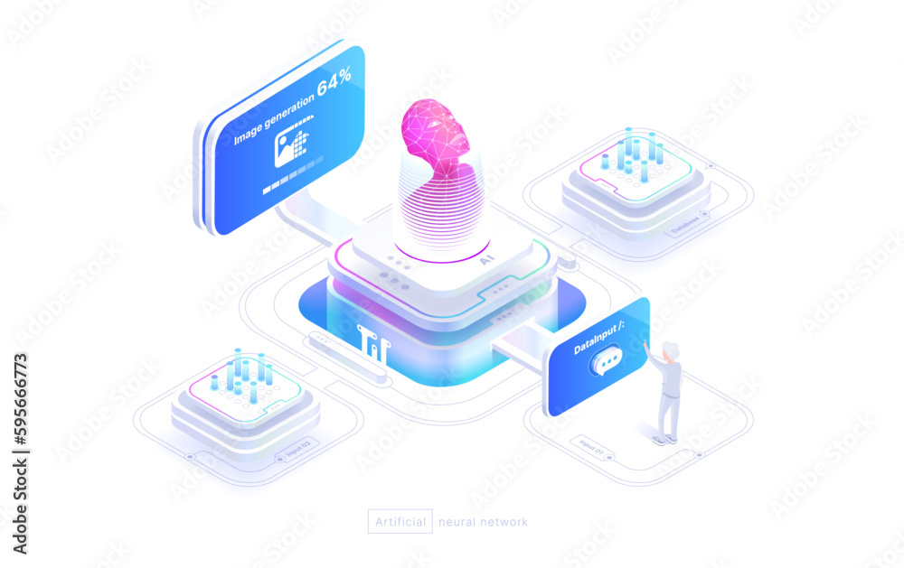 Technologies of neural networks A person uses a neural network. Chat ...