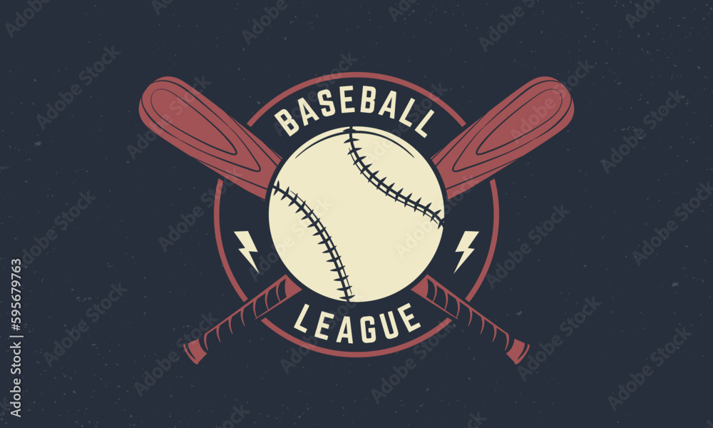 Baseball Vintage logo, poster. Trendy baseball logo template with ...