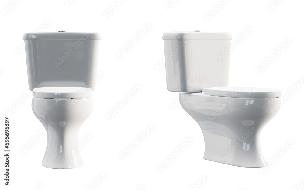 Generic toilet isolated on transparent background. 3D rendering Stock ...
