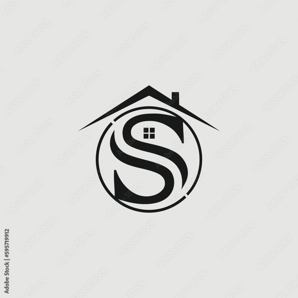 ss real estate logo design Stock Vector | Adobe Stock