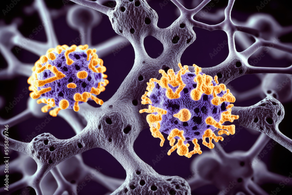 Stock-Illustration „Alzheimer's and dementia disease: amyloid plaques forming between neurons ...