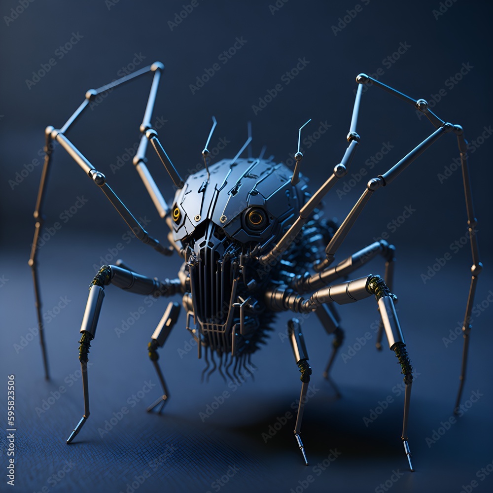 Evil Robotic Cyber Spider Stock Illustration | Adobe Stock
