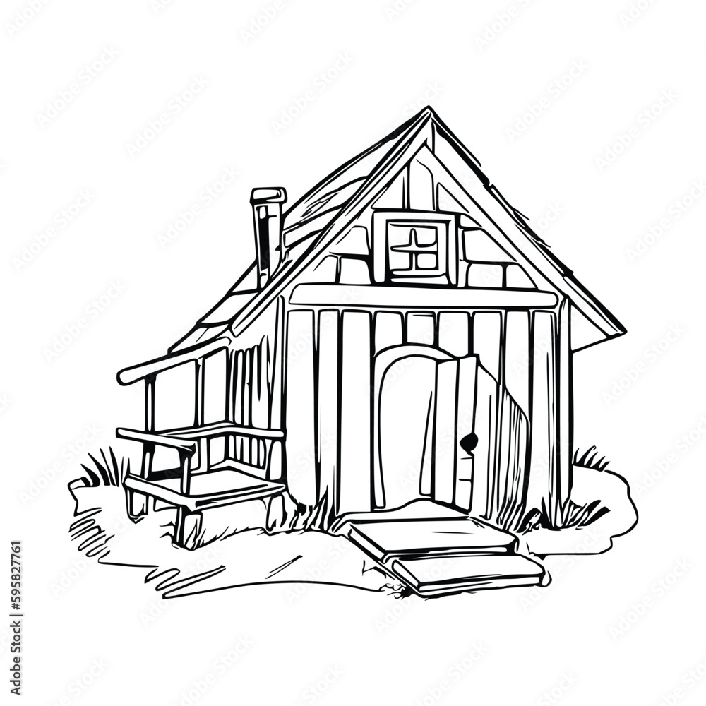 Animal house coloring book, Dog house coloring page, black and white ...