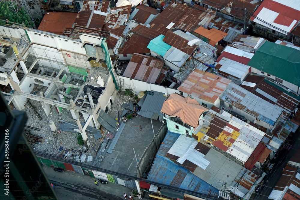 slum of cebu city on the philippines from above Stock Photo | Adobe Stock
