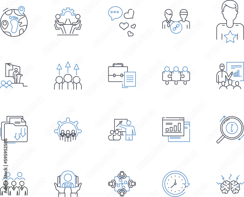 Design team line icons collection. Innovation, Creativity ...