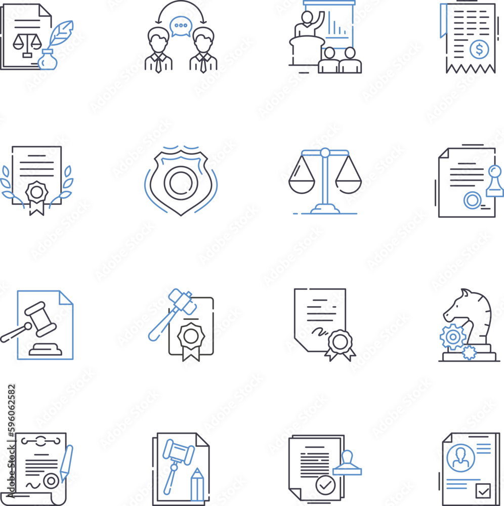 Constitution line icons collection. Document, Law, Government, Freedom ...