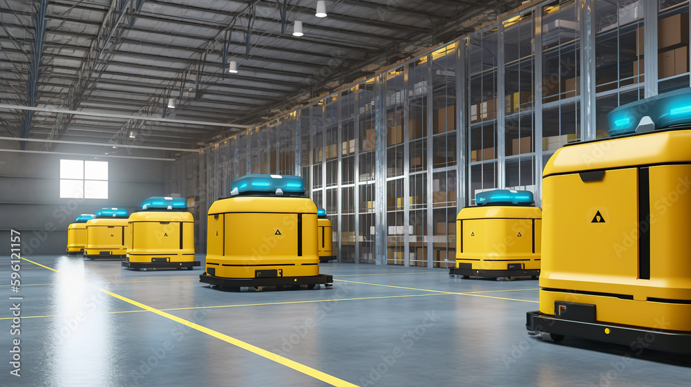 Concept of smart factory and 5G for industrial. Autonomous Robotic ...