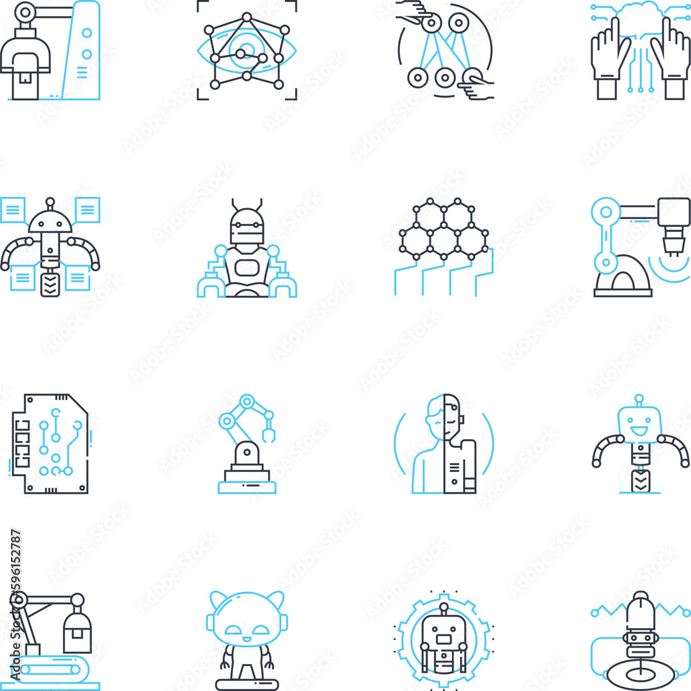 Vector de Stock Machine Learning linear icons set. Classification ...