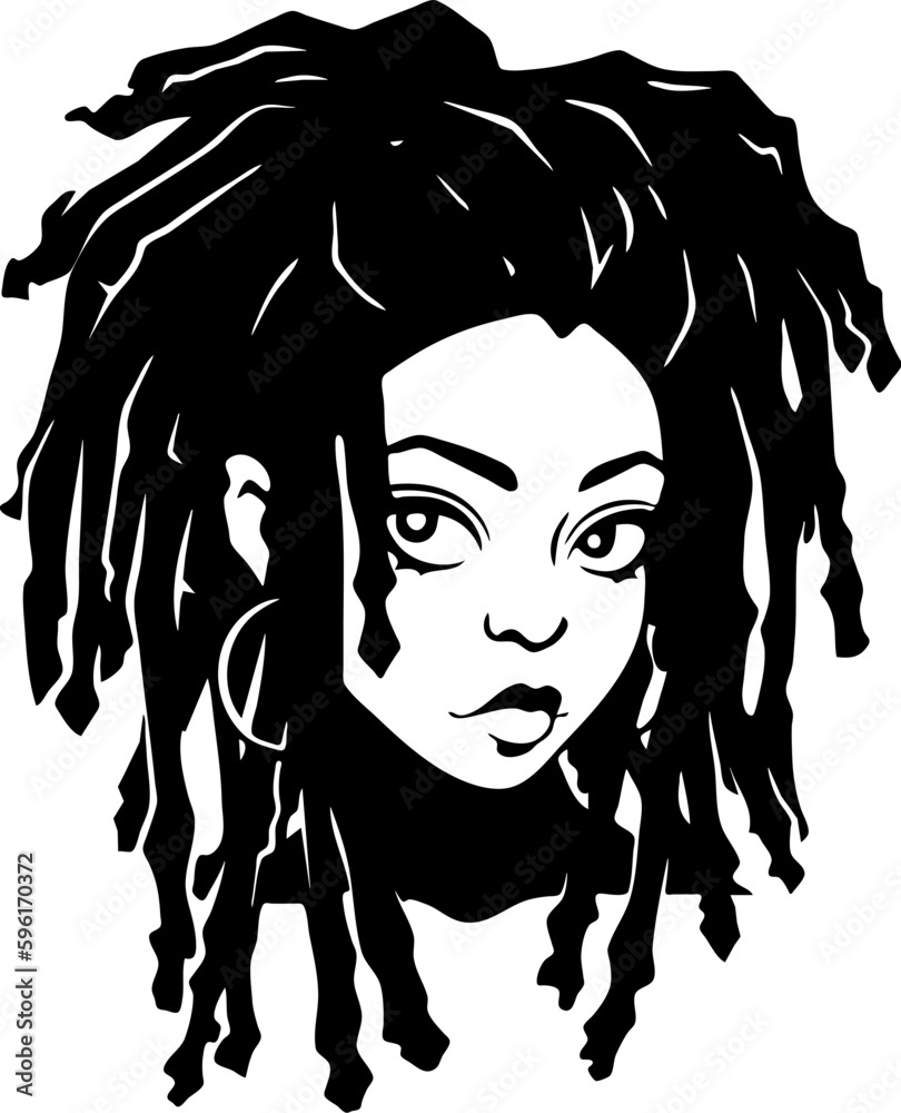 Beautiful african american woman with hairstyles of dreadlocks. Black ...