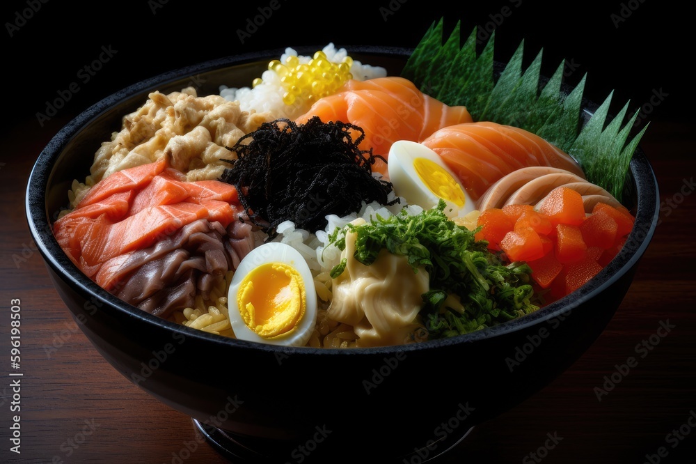Chirashi Don Sushi Sashimi Rice Salmon Tuna Hamachi Snapper Mackeral ...