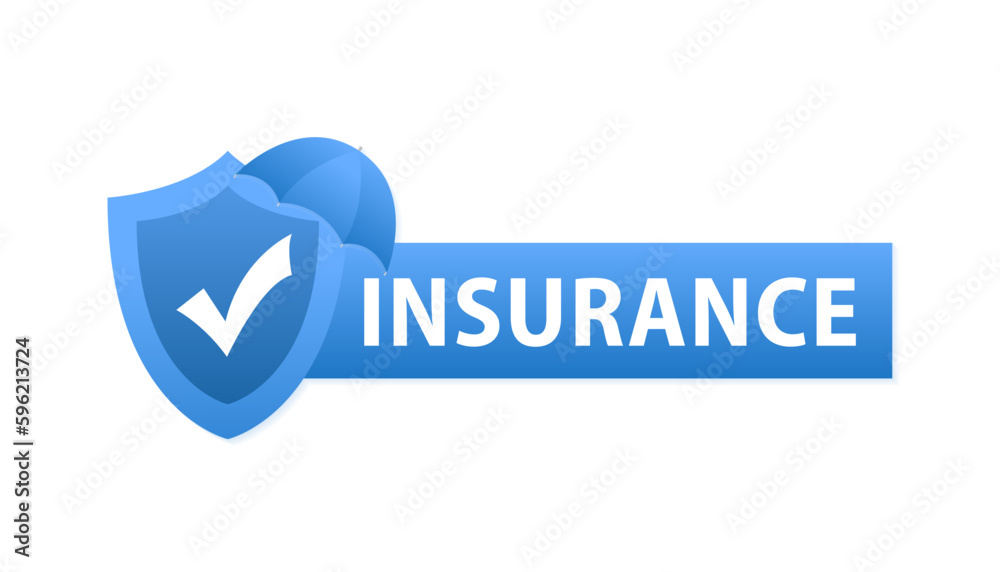 Vector de Stock Insurance banner web icon concept with icon of advice ...
