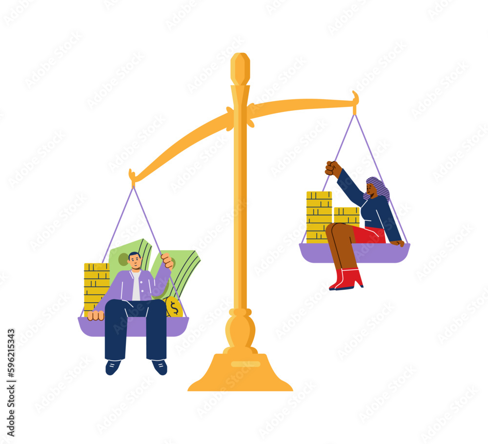 Inequality of salary for men and women, scales as symbol of gender ...
