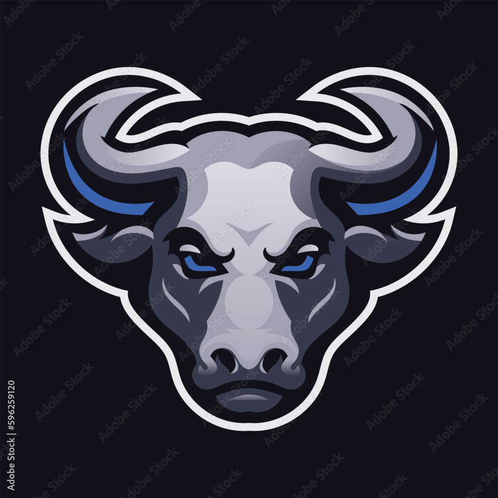 Bull mascot gaming logo design vector template Stock Vector | Adobe Stock