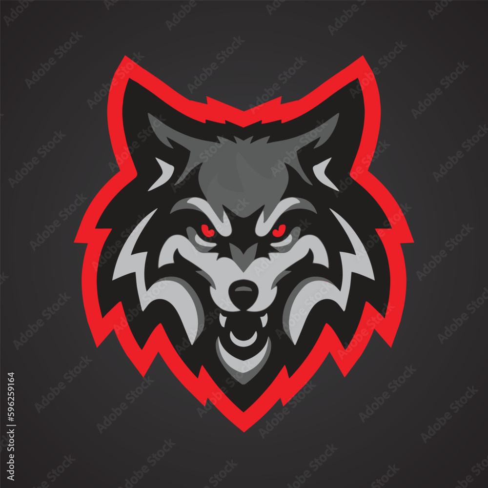 Vector wolf mascot logo template Stock Vector | Adobe Stock