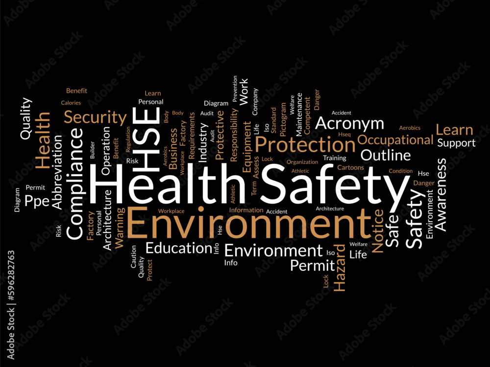 Word cloud background concept for Health Safety Environment (HSE ...