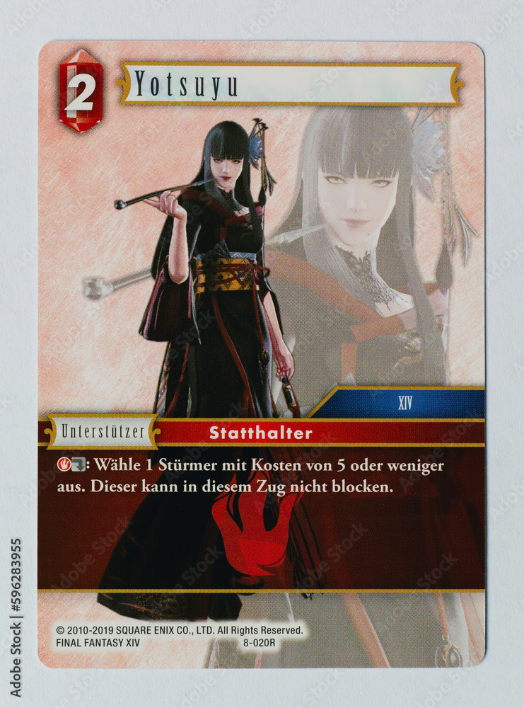 Hamburg, Germany - 01042023: photo of the German Final Fantasy TCG card ...