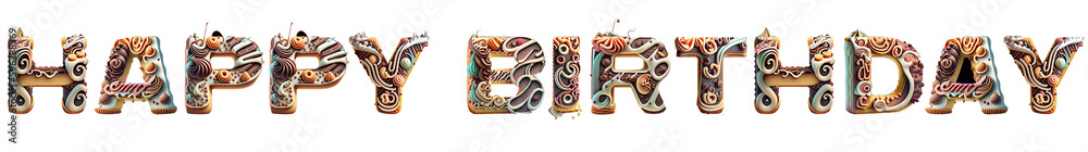 Spelling the Words "HAPPY BIRTHDAY" on Transparent Background, Birthday ...