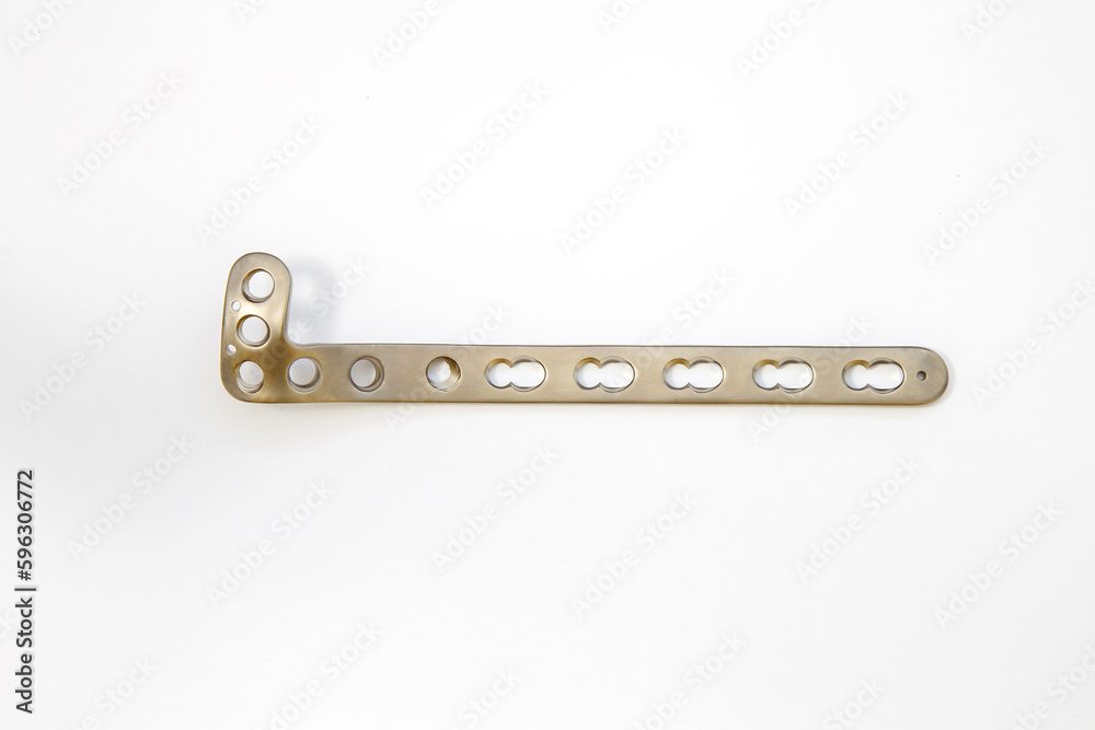 Surgical Tibial plate LCP on white background in traumatology for ...