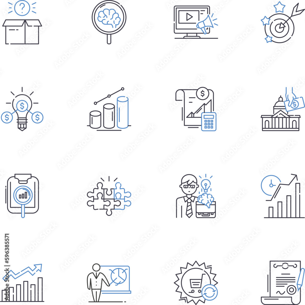 Conceiving and inventing line icons collection. Creative, Innovative ...
