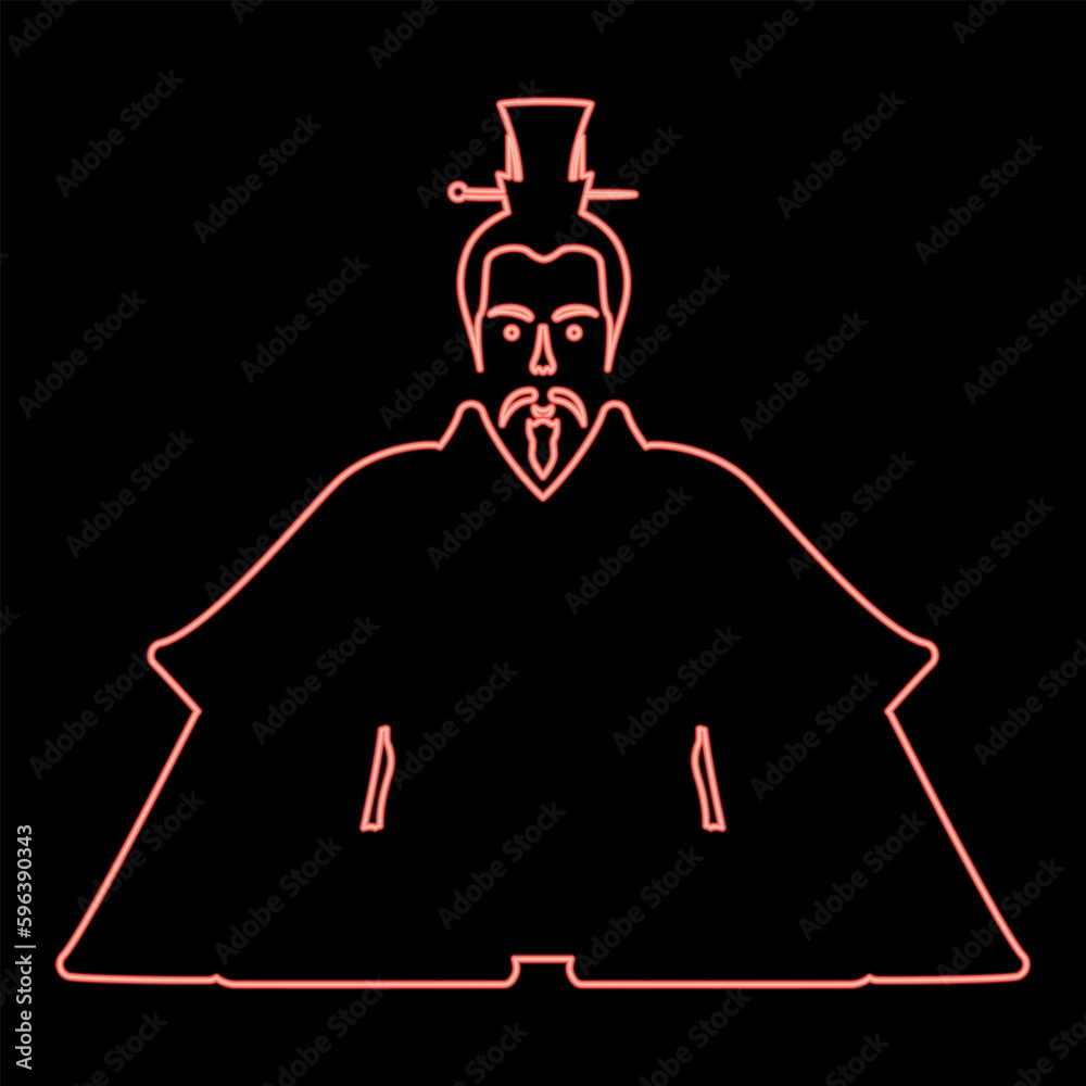 Neon emperor Japan China silhouette Chinese nobility Japanese ancient ...